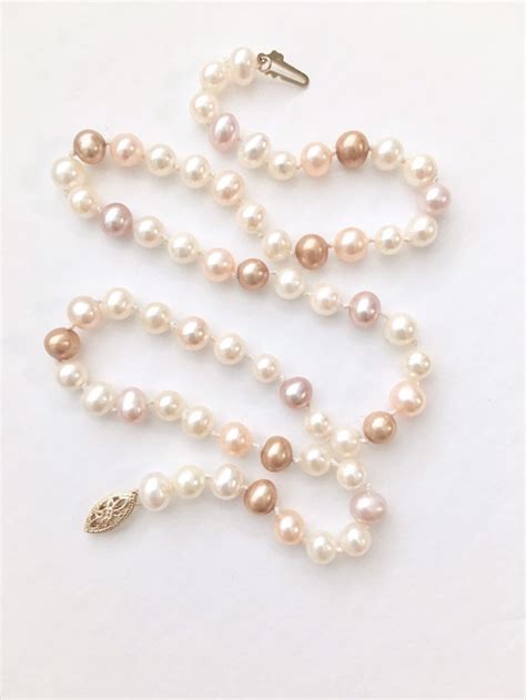 Cultured Freshwater Pearl Necklace Multicolor Pastel Pearl Etsy