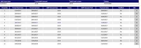javascript css absolute positioning a table within a