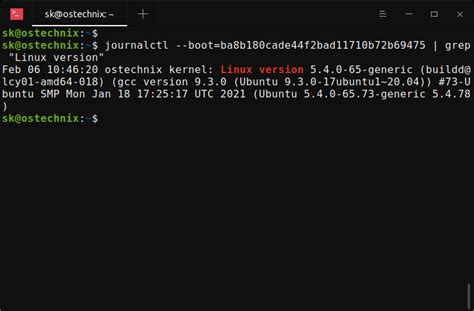 find when a specific linux kernel version is last booted ostechnix