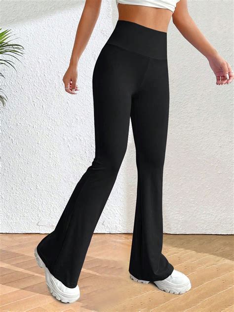 Shein Essnce Solid Flare Leg Pantsi Discovered Amazing Products On