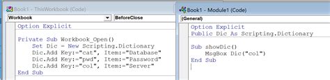[solved] public dictionary how to access data vba excel