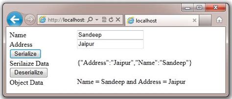 serialization and deserialization of json data