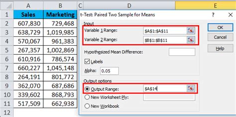 t test in excel formula examples how to use t test