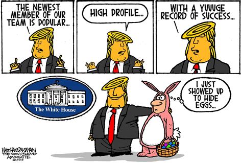 Political Cartoon U S Trump White House Chaos Revolving Door Easter