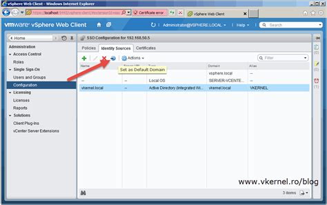 add a vcenter single sign on sso active directory ad identity source