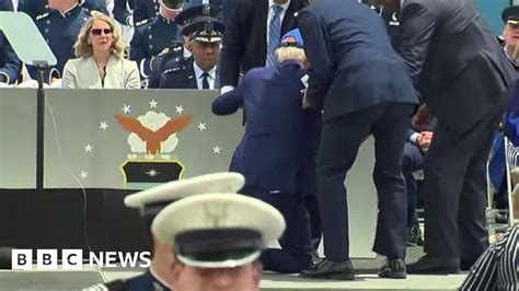 Joe Biden Falls During Graduation Ceremony Bbc News