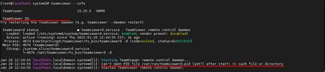 can t open pid file var run teamviewerd pid yet after start no