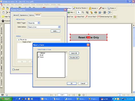 how to reset some form fields without resetting all with acrobat 7