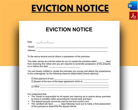 Eviction Notice Notice To Vacate Template Notice To Vacate Letter