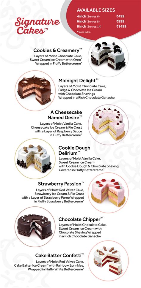 Cold Stone Ice Cream Cake Price List Stonesinformation