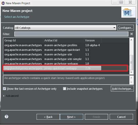 java maven jersey artifact create a project with no