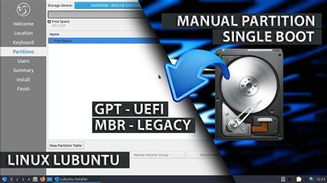 manual partition lubuntu linux gpt uefi mbr legacy single boot