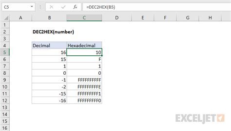 how to use the excel dec2hex function exceljet