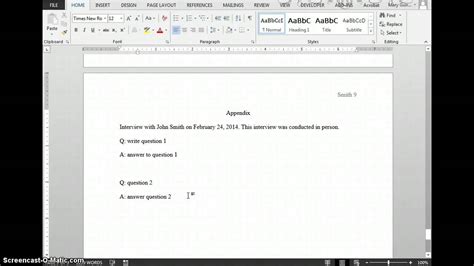 Question And Answer Format Apa