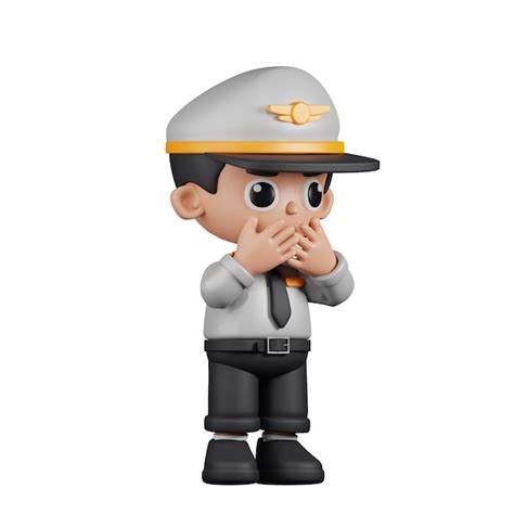 Premium Psd 3d Character Pilot Affraid Pose