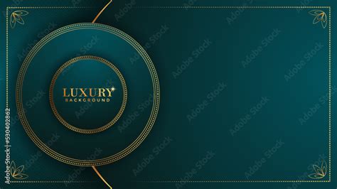 Abstract Green Luxury Background With Golden Line Paper Cut Style 3d