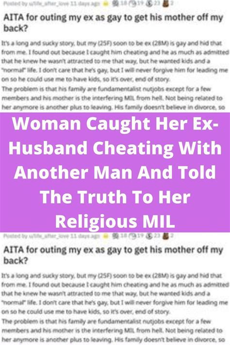 Woman Caught Her Ex Husband Cheating With Another Man And Told The
