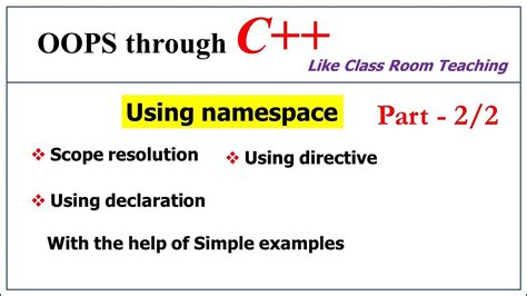 using namespace in c part 2 2 oops in c lec 41 bhanu priya