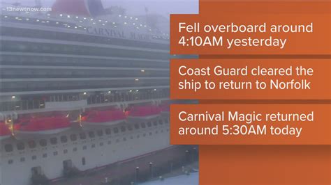 Carnival Magic Returns To Norfolk After Man Went Overboard
