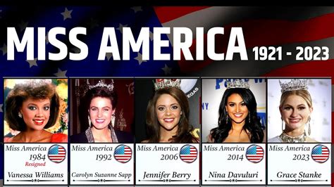 Miss America Winners 1921 2023 Beauty Pageants In The United States