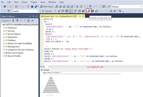print christmas tree in sql server sqlskull