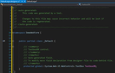 the name textboxun does not exist in the current context