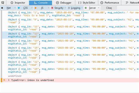 javascript undefined error yet console log shows the values stack