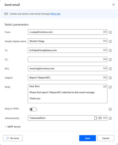 email actions reference power automate microsoft learn