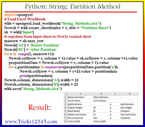 string method with excel