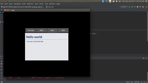 python give focus to tab after popup opens in kivy