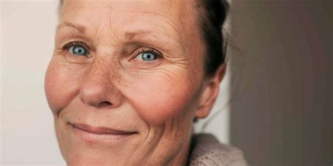 Portrait Of A Beautiful Middleaged Woman With Healthy Natural Skin Skin