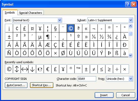 enter key symbol in word