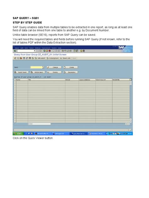 sap query sq01 step by step guide