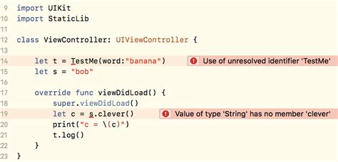 ios using swift static library in all swift project builds and runs ok
