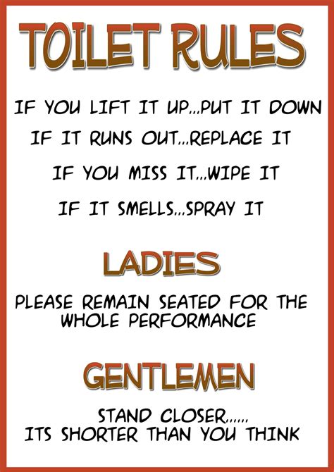 Free Printable Bathroom Etiquette Signs