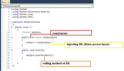 dependency injection using ninject in