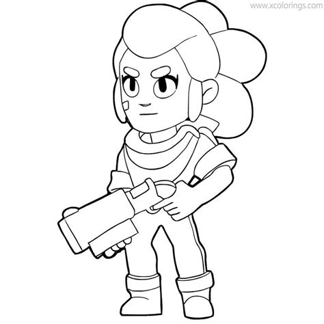 Brawl Stars Coloring Pages Shelly Black And White