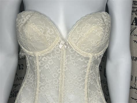 Vintage Bustier Longline Bra With Garters Size 36b Ny… Gem
