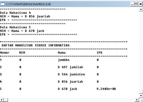 contoh database c visual basic java tipe data struct