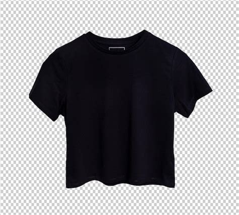 Premium Psd Black Crop Tshirt For Mockup
