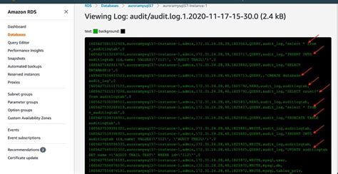 configuring an audit log to capture database activities for amazon rds