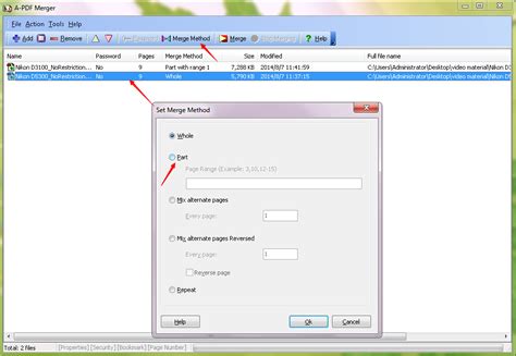 how to select different merge methods to combine multiple