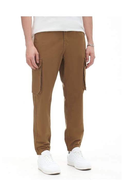 Brązowe Joggery Z Kieszeniami Cargo Cropp 4775w 98x