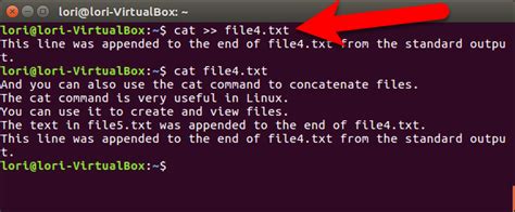 how to combine text files using the “cat” command in linux