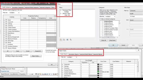 vv vg filters object styles in revit youtube
