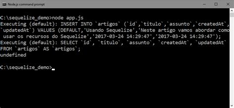 node js apresentando e usando o sequelize acesso ao mysql