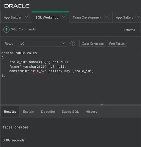 sql getting error ora 00942 table or view does not exist stack