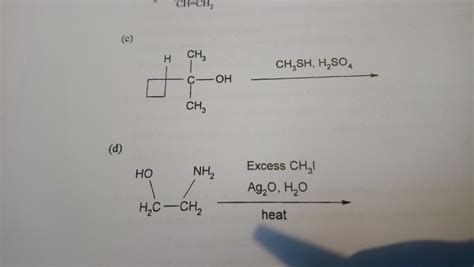 solved ch ch2 h ch ch3sh h2so4 oh ch3 ho nh2 excess ch