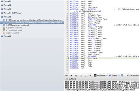 ios xcode debug editor area stack overflow