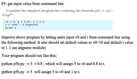 solved get input value from command line consider the